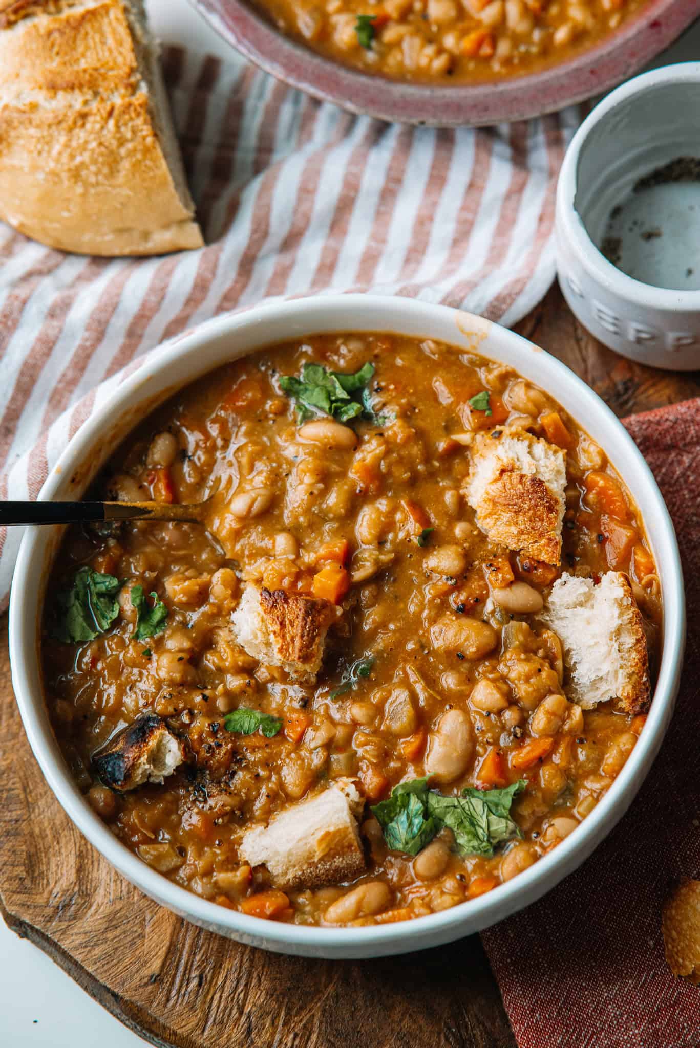 Tuscan White Bean Soup - Chef Kate F